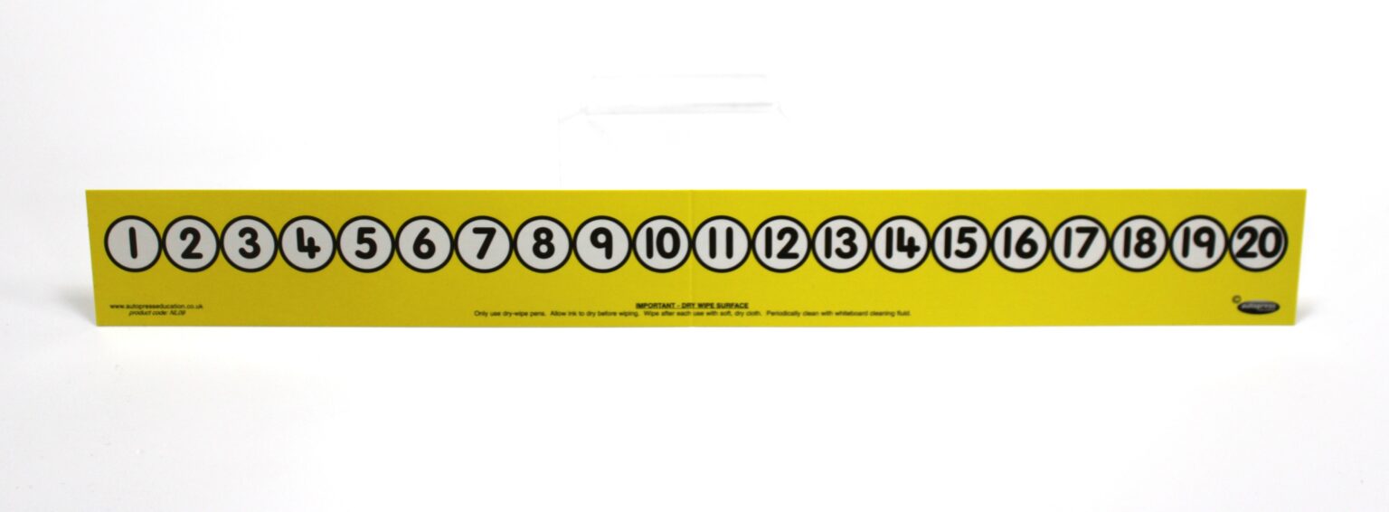 CHILD'S 1-20 NUMBER TRACK (FOLDING/YELLOW) » Autopress Education