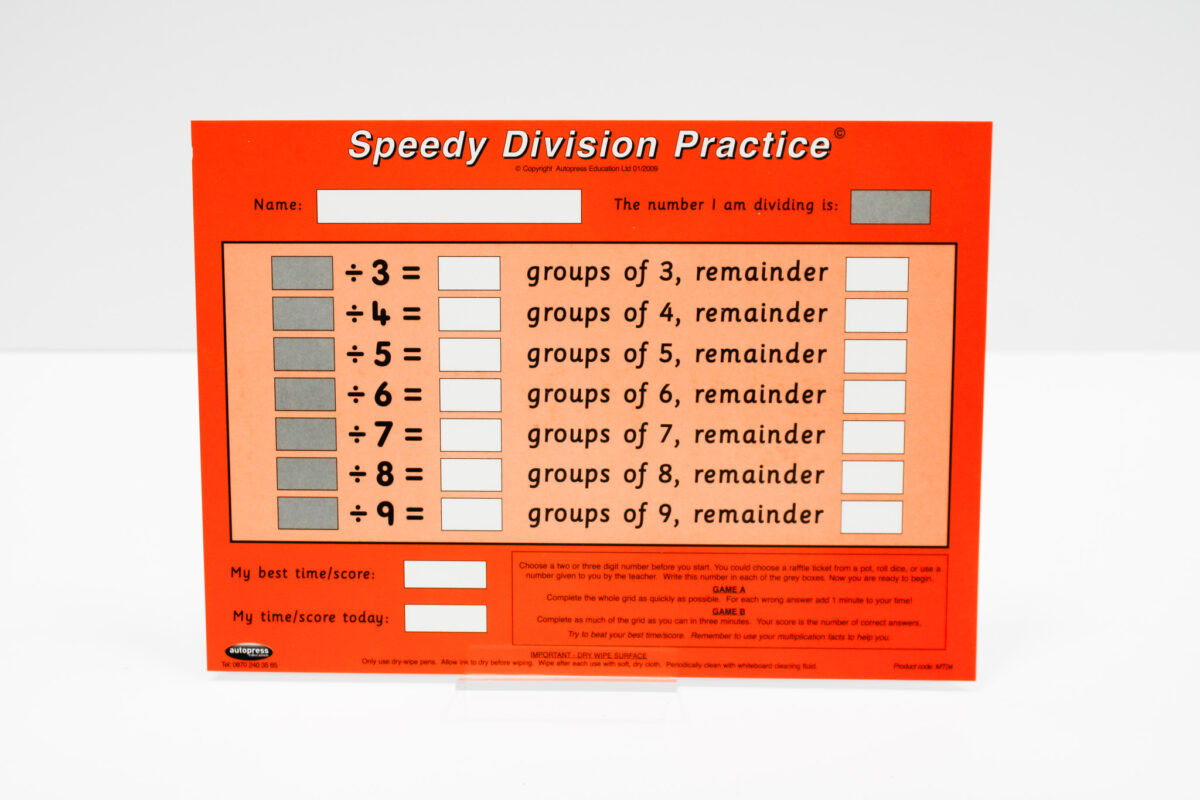 Multiplication & Division Facts » Autopress Education