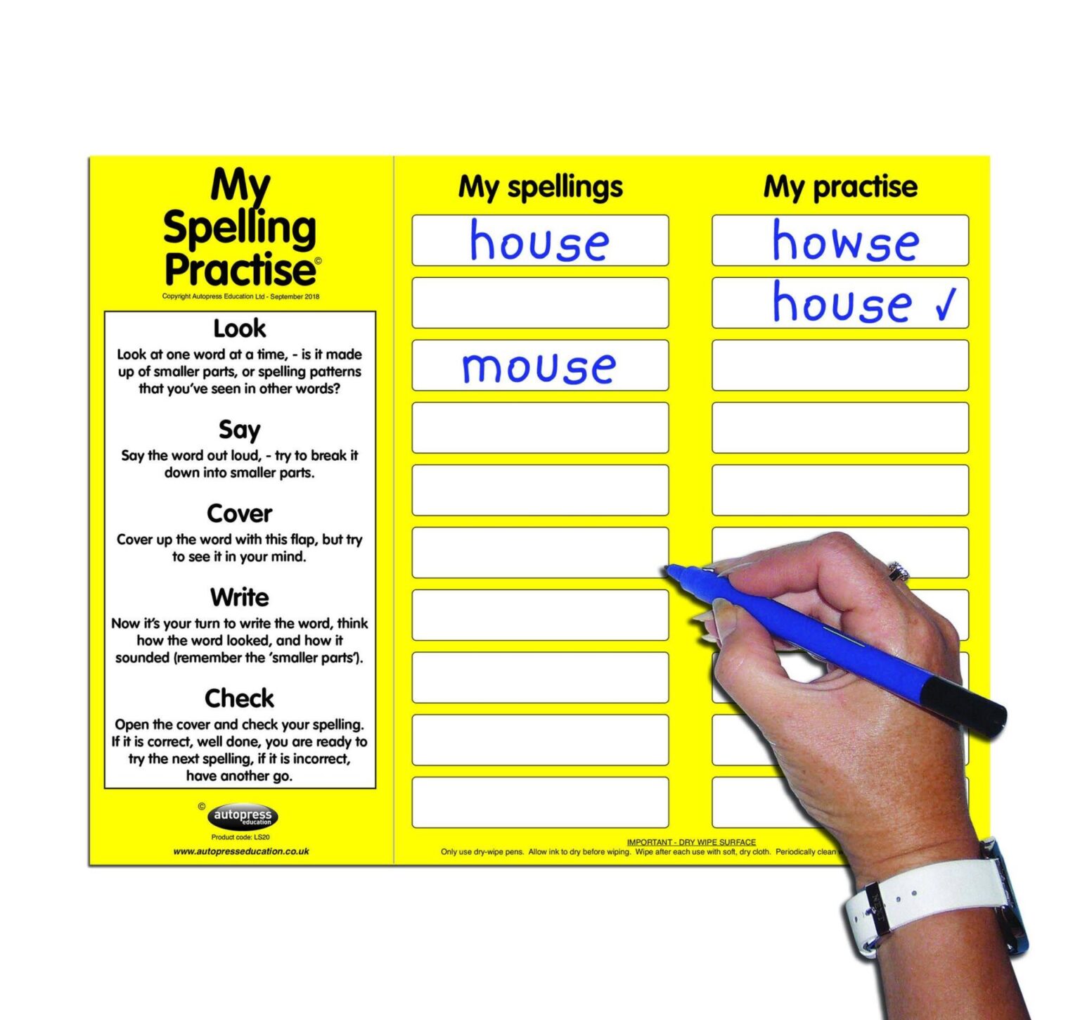 MY SPELLING PRACTISE (LOOK, SAY, COVER, WRITE, CHECK) » Autopress Education