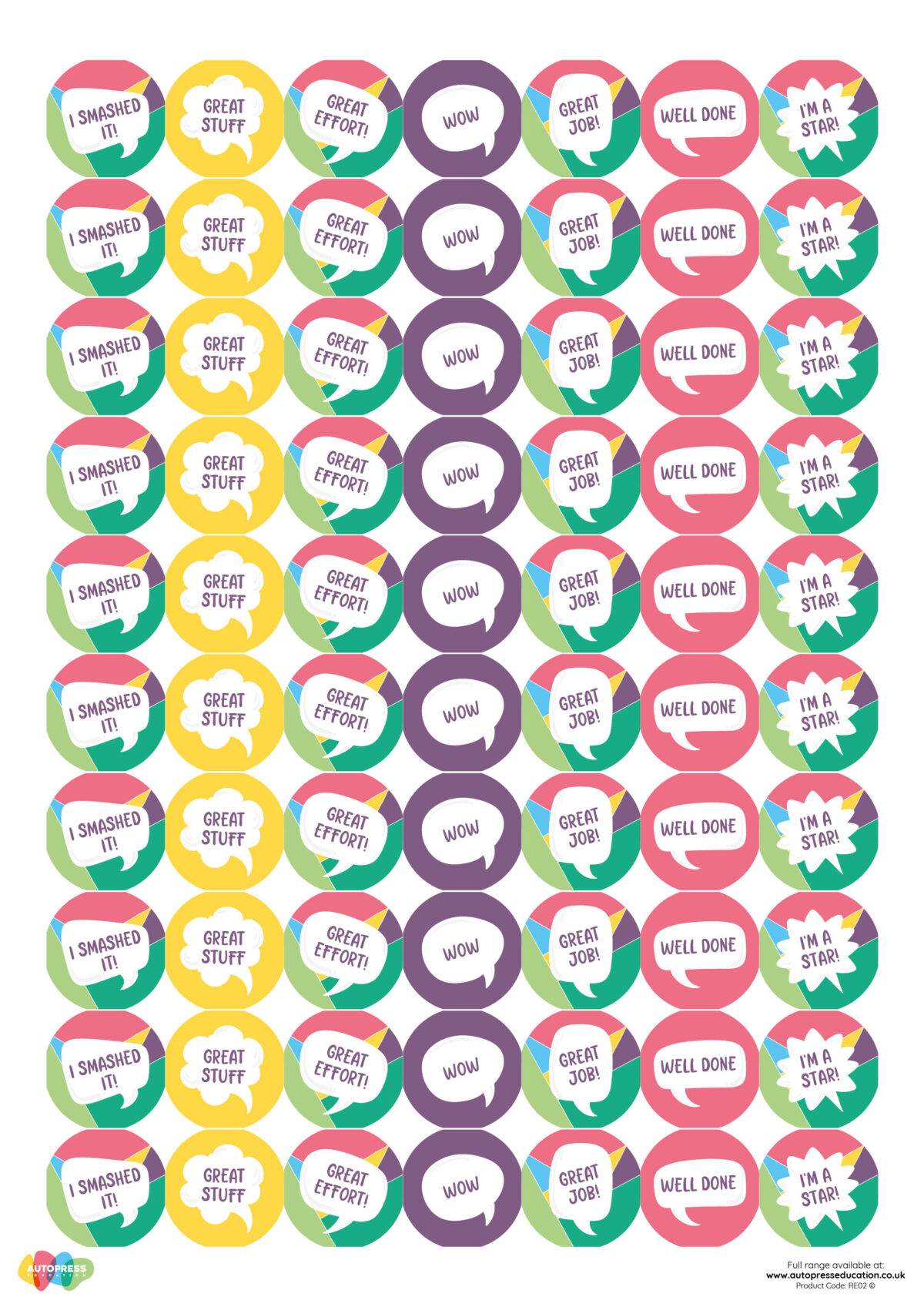 Motivational Reward Stickers » Autopress Education